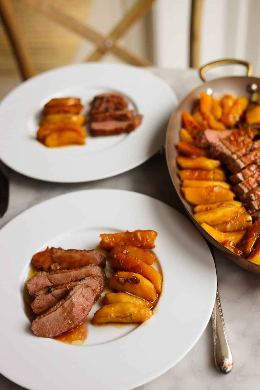 Easy Roasted Duck Magret with Apples and Squash - Le Chef's Wife