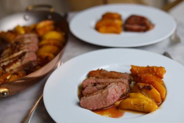 Easy Roasted Duck Magret with Apples and Squash - Le Chef's Wife