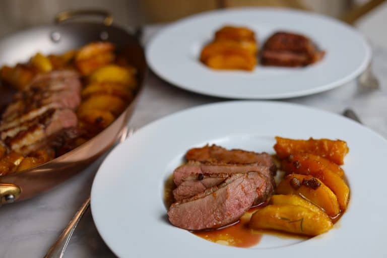 Easy Roasted Duck Magret with Apples and Squash - Le Chef's Wife